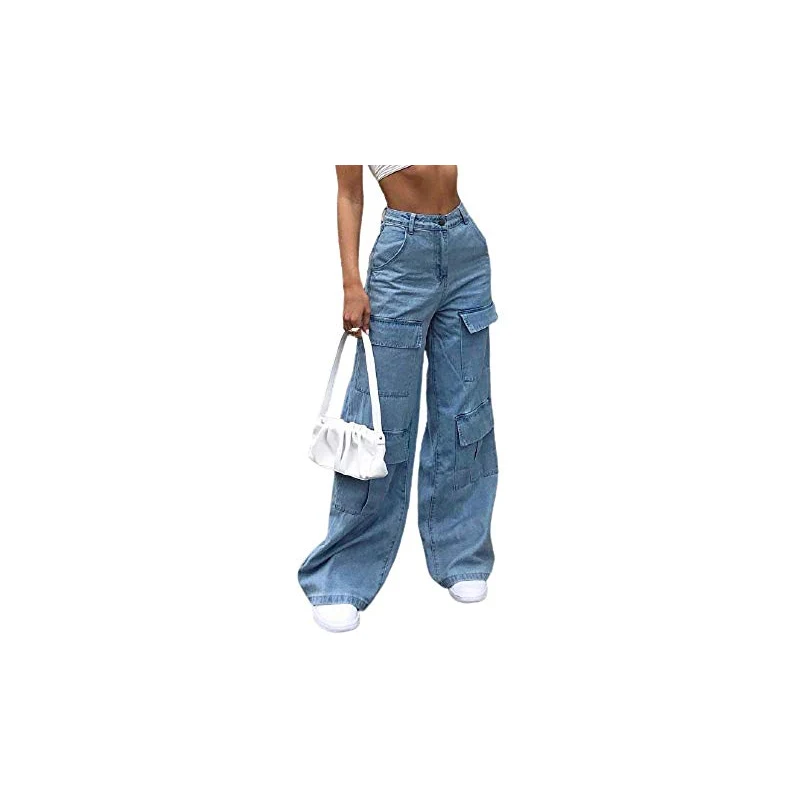 Pantaloni Cargo Donna Vita Alta Pantaloni E Cargo Y2K | Y2K Streetwear ...