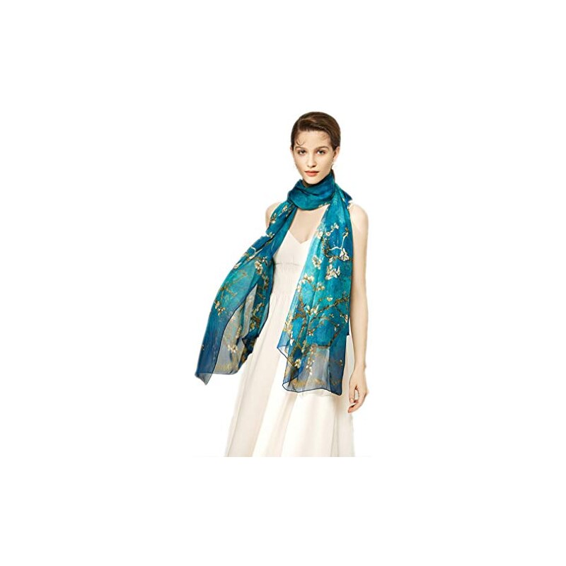 prettystern Donna Xl Sciarpa Di Raso Pura Seta Stola Foulard Cerimonia Elegante Coprispalle ...