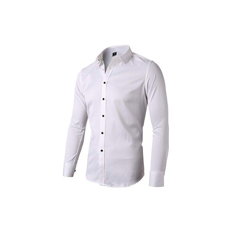 INFLATION Camicia Elastica Uomo, Manica Lunga, Slim Fit, Casual/Formale ...