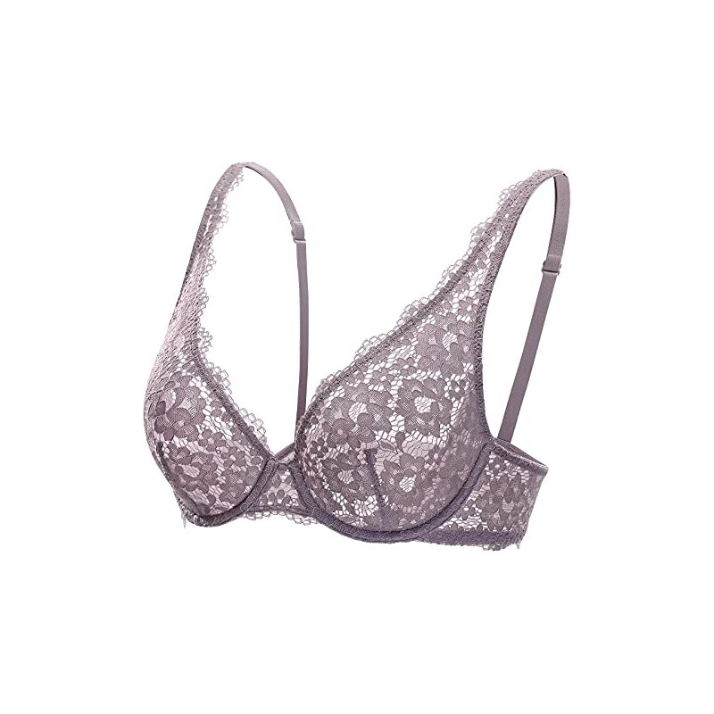 Dobreva Donna Reggiseno Plunge Bralette in Pizzo con Ferretto Non ...