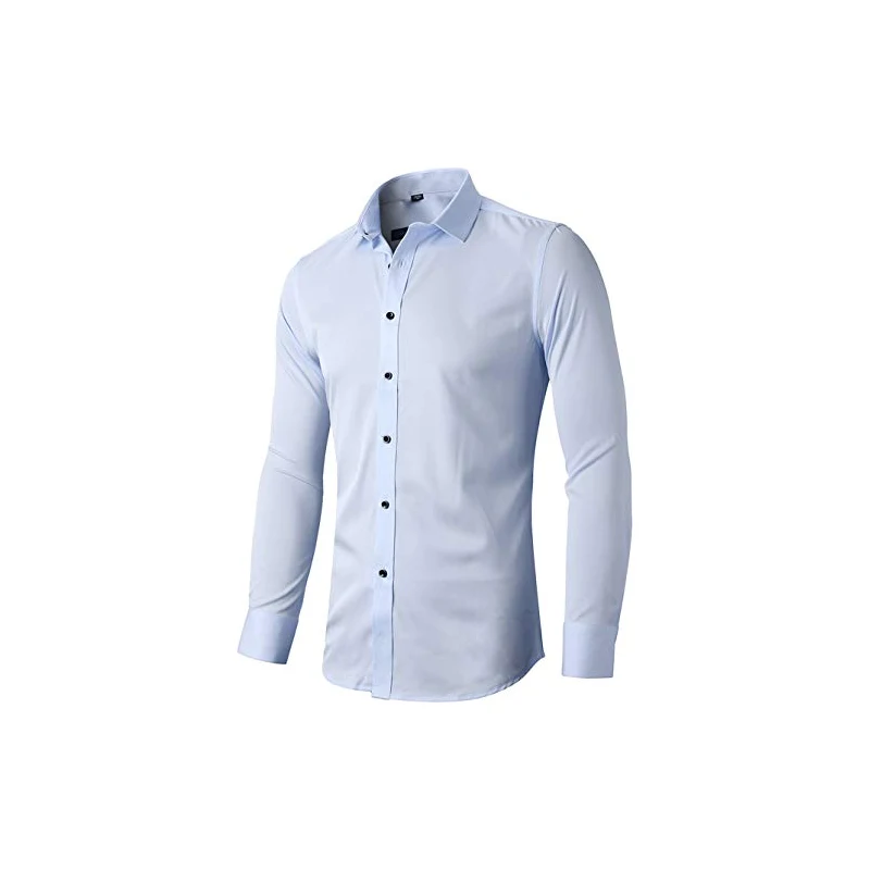 INFLATION Camicia Elastica Uomo, Manica Lunga, Slim Fit, Casual/Formale ...
