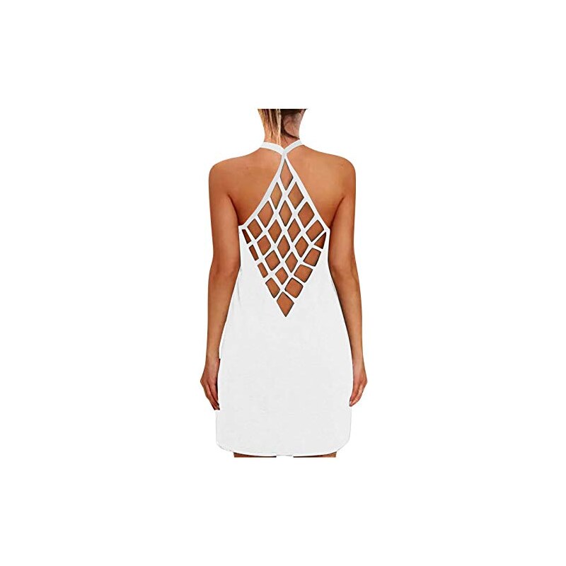 BOTCAM Abito da spiaggia da donna, con scollo a V, collo appeso ...