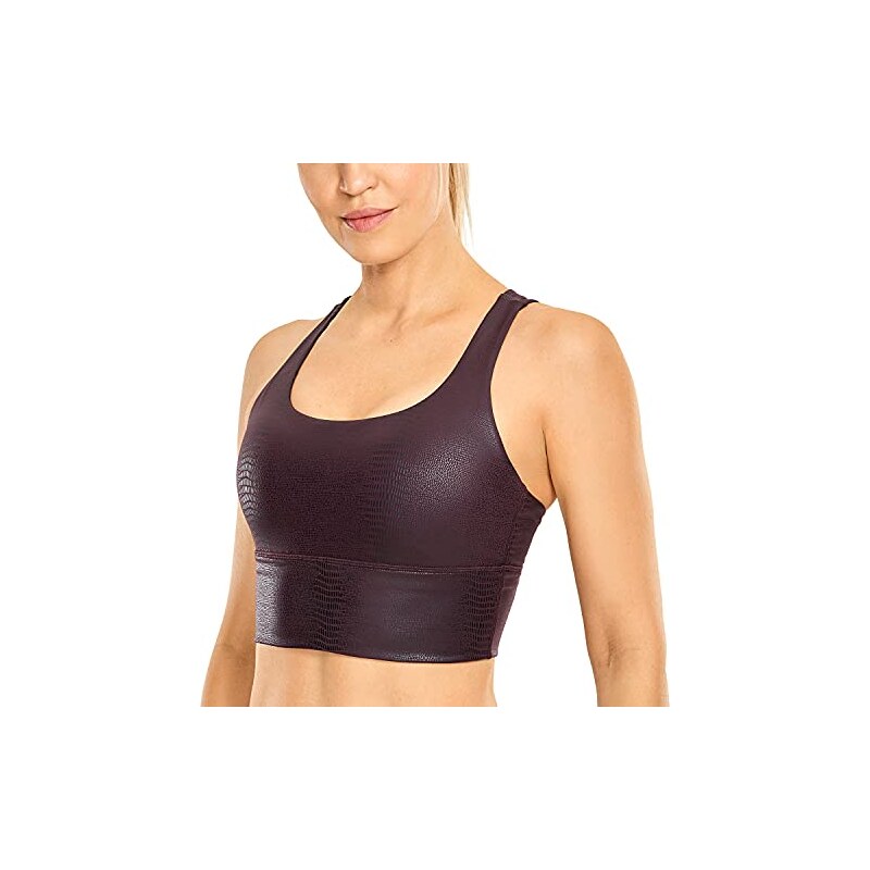 Crz Yoga Donna Reggiseno Sportivo Yoga Spalline Incrociate Imbottite