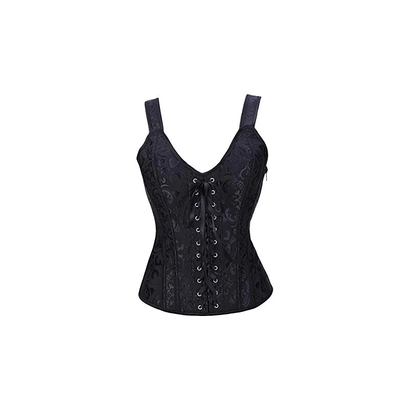 SLIMBELLE Corsetto Gotico Sexy Donna Overbrust Bustino Burlesque ...
