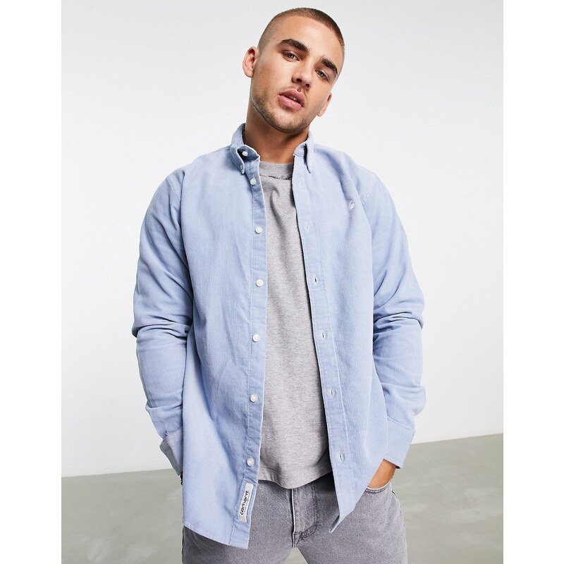 Carhartt WIP - Madison - Camicia in velluto a coste blu tenue - Stileo.it