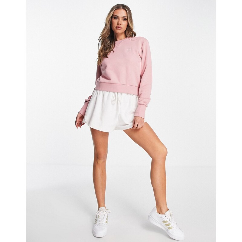adidas Originals - Felpa rosa polvere con dettaglio sul colletto-Nero ...