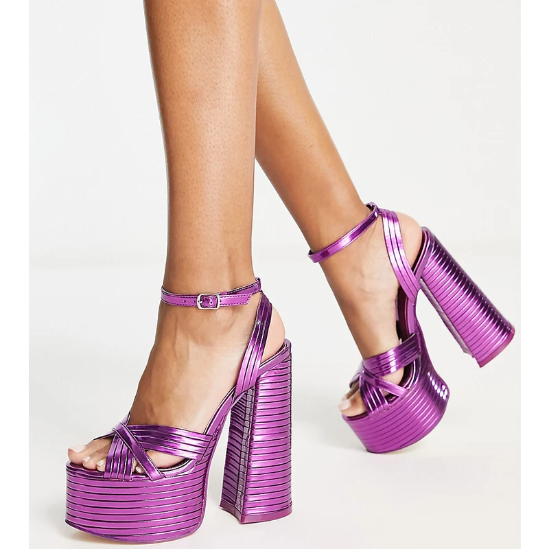 Public Desire Wide Fit Esclusiva Public Desire - Zurra - Scarpe viola ...