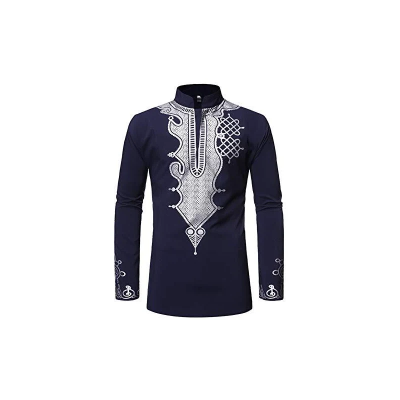 Janjunsi Camicia da Uomo con Stampa di Totem Africano - Tradizionale ...