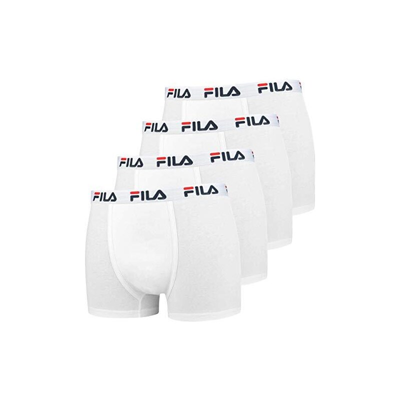 Fila 4 Pacco Convenienza Uomo Boxer - Logo Pants - Monocolore - Molti Colori - Bianco, L - 4 ...