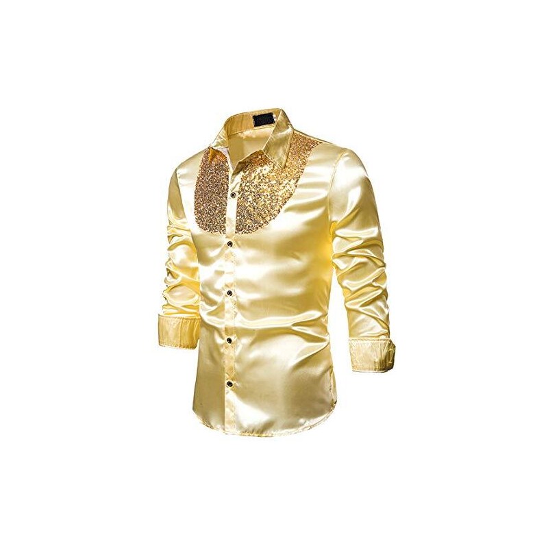 FeMereina Camicia da Uomo a Manica Lunga con Risvolto di Lusso, Costume ...