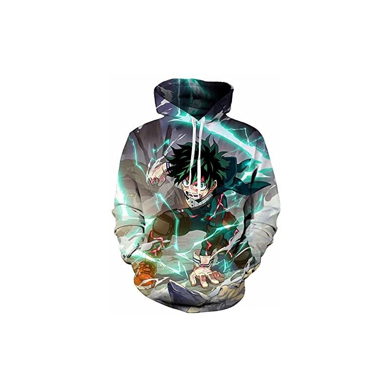 YuanTech My Hero Academia Deku Felpa con cappuccio Anime Midoriya Izuku ...