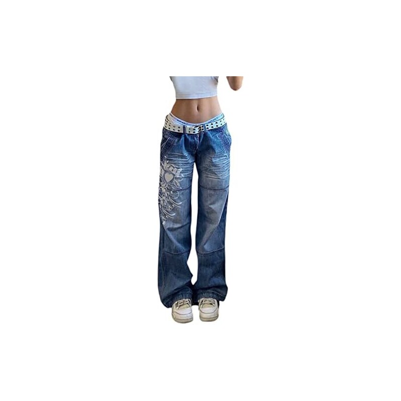 Geagodelia Jeans da Donna Elegante Pantaloni in Denim Casual Gamba ...