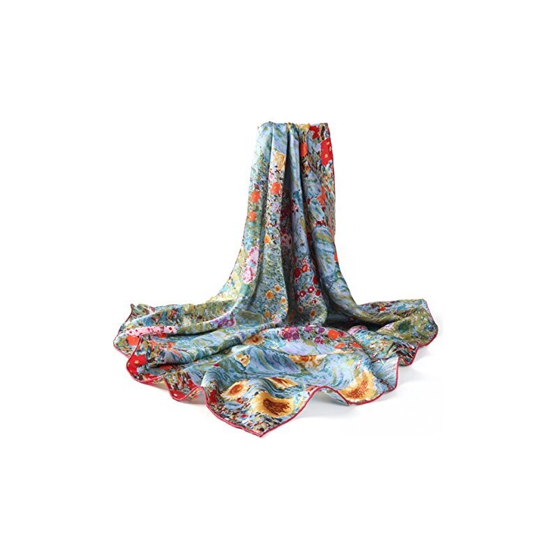 prettystern Donna Pura Seta Colorata Foulard Scialli Sciarpa arte nouveau Gustav Klimt 90 cm ...
