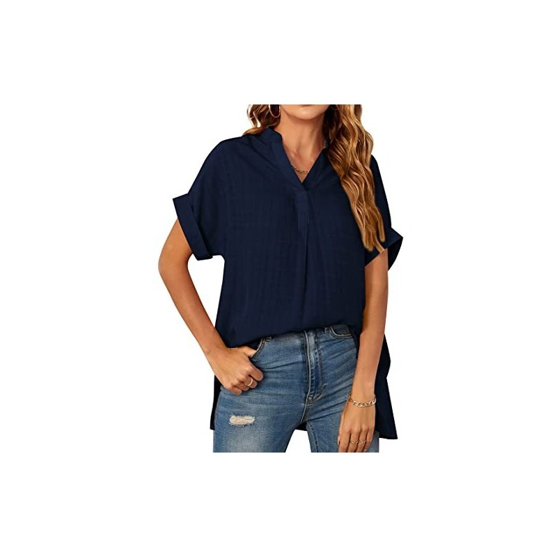 WINKEEY Camicie estive da Donna Eleganti Bluse da Donna con Scollo a V ...