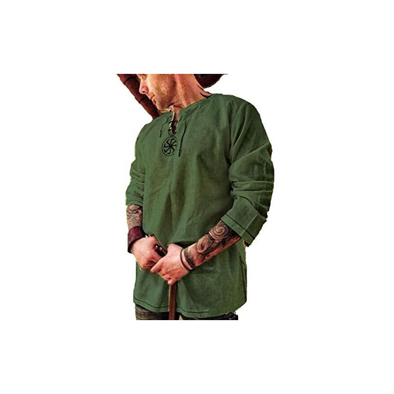 Each Women Camicia Medievale Rinascimentale da Uomo Costume da Pirata Camicia Lunga vichinga ...