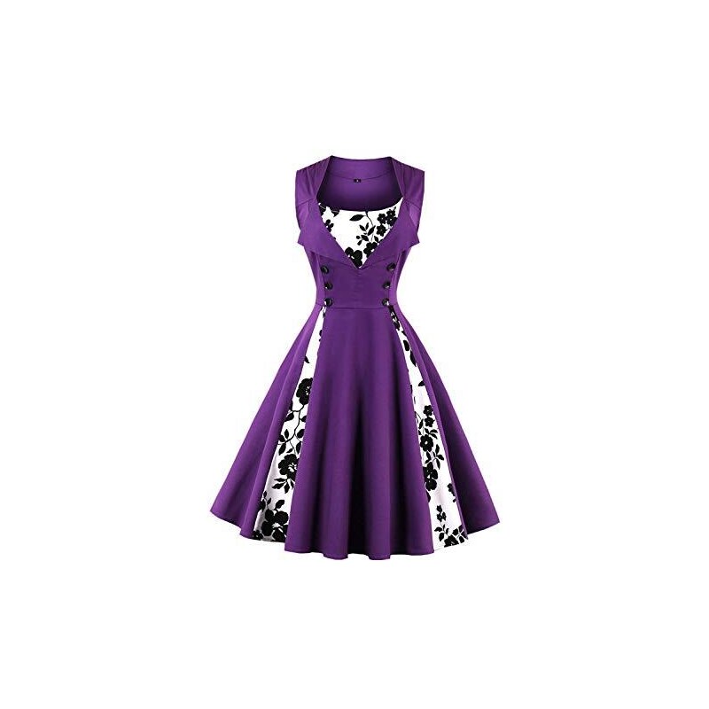 AXOE Donna Abito da Cocktail Anni '50 Rockabilly Elegante Festa Vintage ...