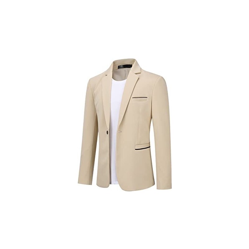 Allthemen Blazer da Uomo Slim Fit con Un Bottone Suit Jacket Giacca ...