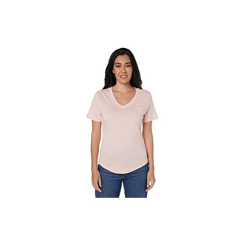 Calvin Klein Jeans Monogram Logo Slim V Neck Tee T Shirt Pink Blush S