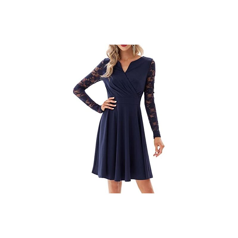 GRACE KARIN Donna Vestito Elegante Vintage Abiti Party Blu Abito ...