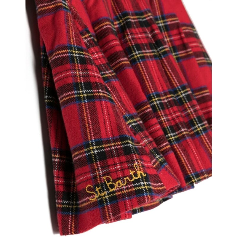 MC2 Saint Barth Kids Gonna Michelle tartan - Rosso - Stileo.it