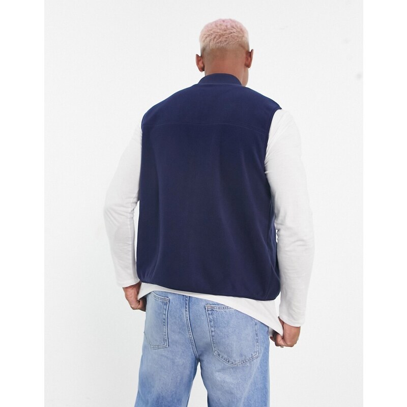 Fila - Gilet in pile borg con logo blu navy - Stileo.it