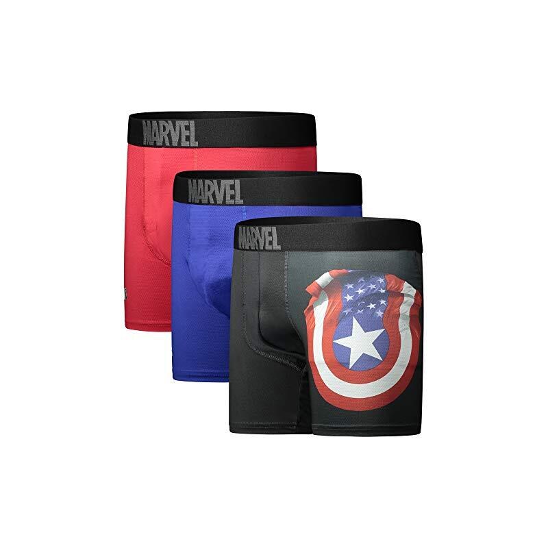 Marvel Captain America Performance Mesh Underwear Boxer Briefs 3-Pair ...