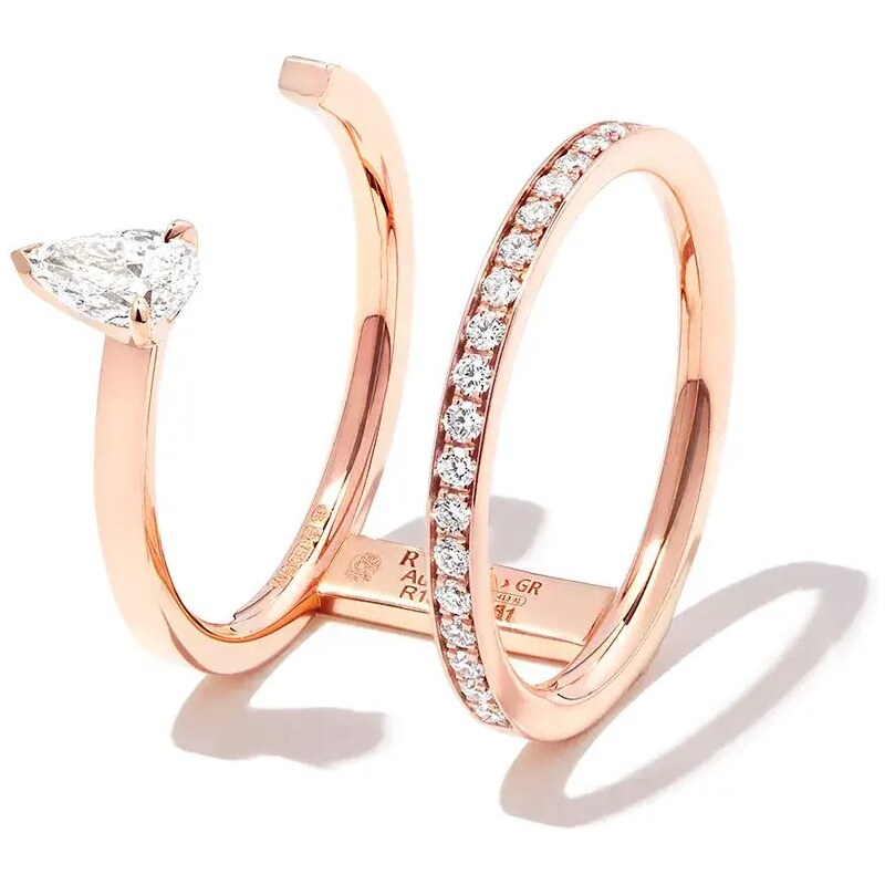 Repossi Anello in oro rosa 18kt con diamanti Serti Sur Vide - Stileo.it