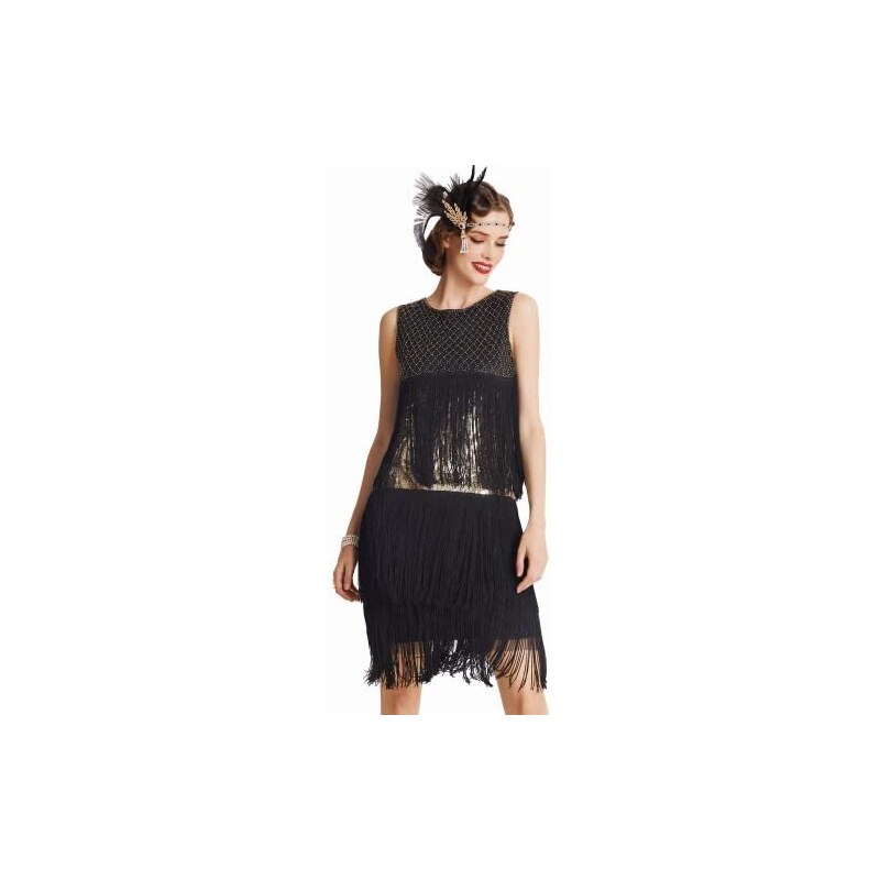 ArtiDeco Abito Charleston Donna Anni '20 Vestiti Anni '20 con Frange ...