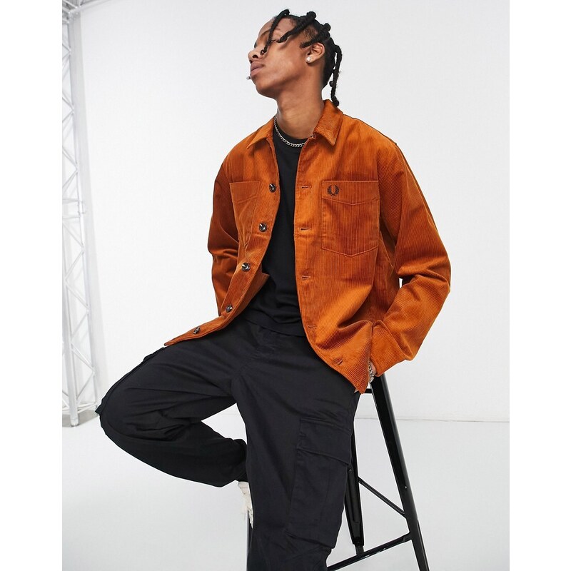 Fred Perry - Giacca in velluto a coste color cuoio-Marrone - Stileo.it