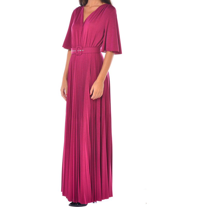abito lungo da donna Marella plisse' con cintura - Stileo.it abito lungo da donna Marella plisse' con cintura - Stileo.it