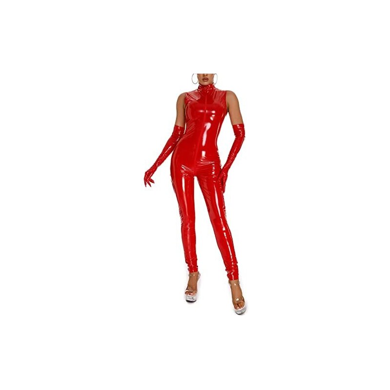 YiZYiF Donna Body in Pelle Sexy Completo Catsuit Elasticità Jumpsuit ...