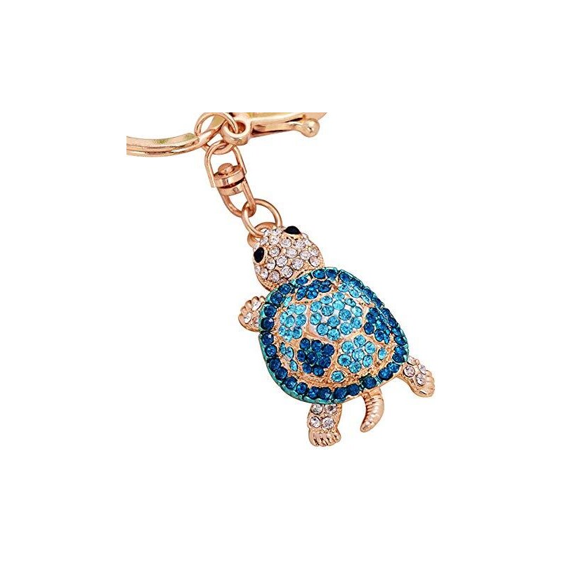 Dragonaur - Portachiavi con ciondolo a forma di tartaruga, con strass ...