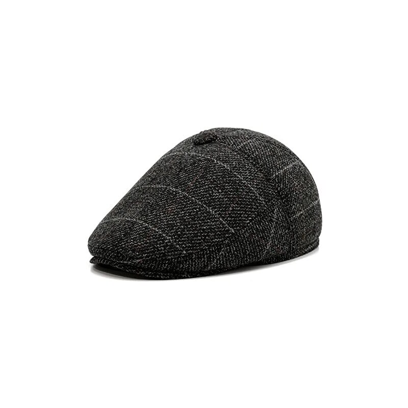 Wantonfy Berretto Piatto da Uomo Lana con paraorecchie Newsboy Beret ...