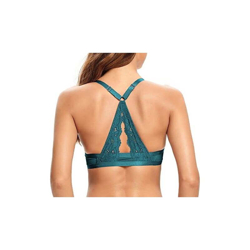 SHEKINI Reggiseni Basic da Donna Apertura Frontale Push up con Ferretto Imbottito Schiena ...
