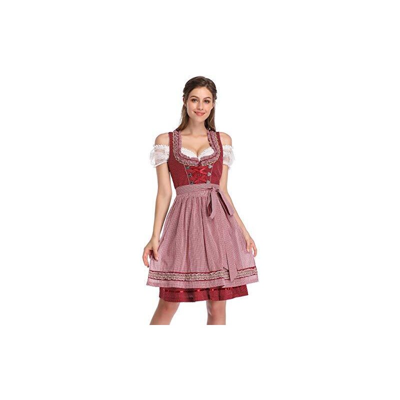 KOJOOIN, Abito tradizionale Dirndl da donna, di lunghezza media ...