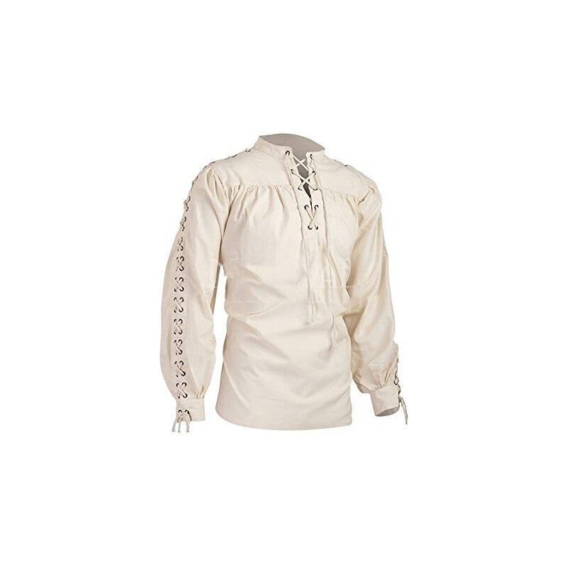 BaronHong Camicia da Pirata da Uomo Viking Steampunk Retro Rinascimentale Medievale Gotico ...