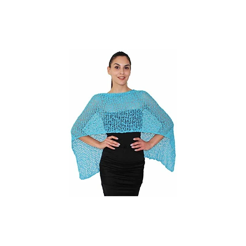 creazioni unique Poncho Pop Coprispalle da Donna in Viscosa Termica a ...