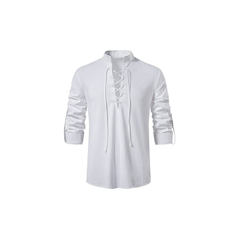 Cubinest Tunica da uomo medievale: camicia da uomo retrò medievale, costume medievale, festival ...