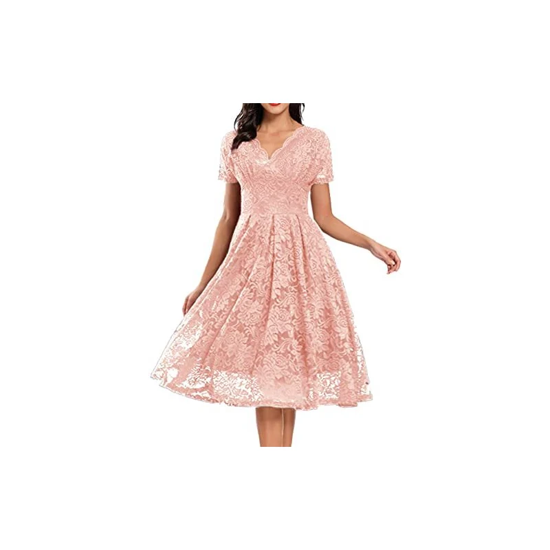 Arongyy Abiti da Cerimonia Donna Curvy Vintage Vestito Maxi Abito Party ...