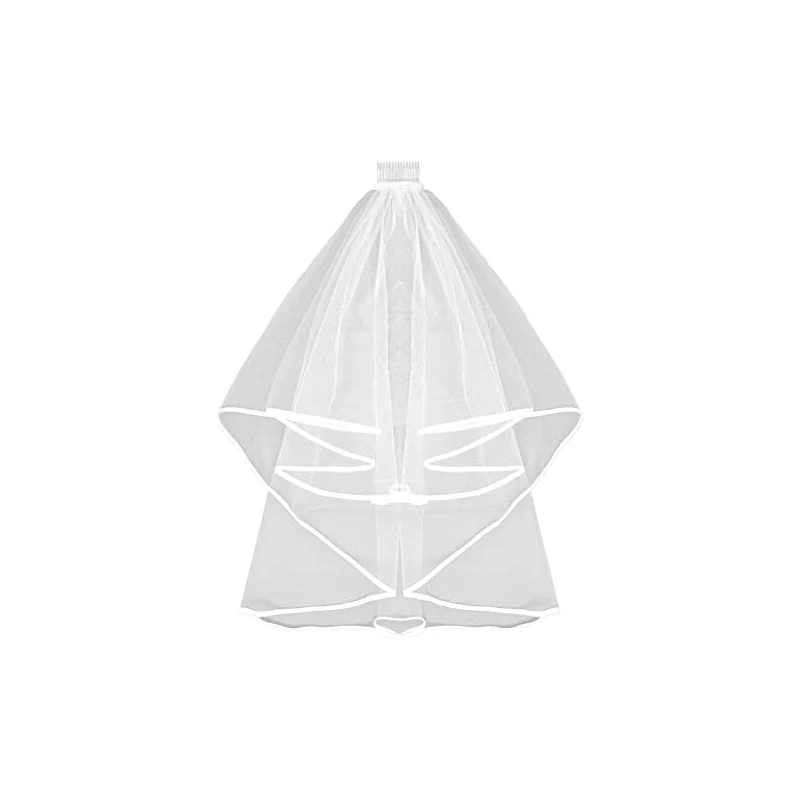 Colexy Veli Da Sposa, 80 cm Nozze Tulle Velo Corto, Velo Ai Glutei ...