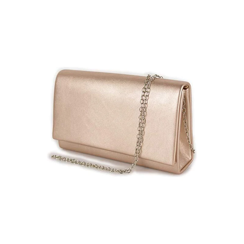 Emila Clutch bag oro rosa laminata a busta Pochette donna cerimonia ...