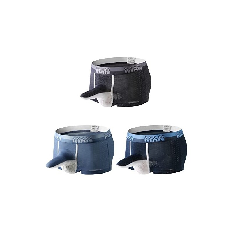 Huakunda Boxer da uomo Slip Elefante Naso Ghiaccio Seta Mutande Morbido ...