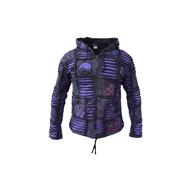 Gheri - Giacca da uomo in cotone con taglio a rasoio, stile hippie ...