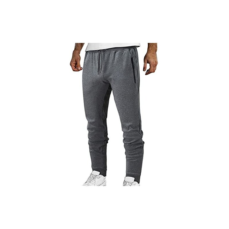 LOIJMK Pantaloni da uomo in cotone con lacci, tinta unita, slim fit ...