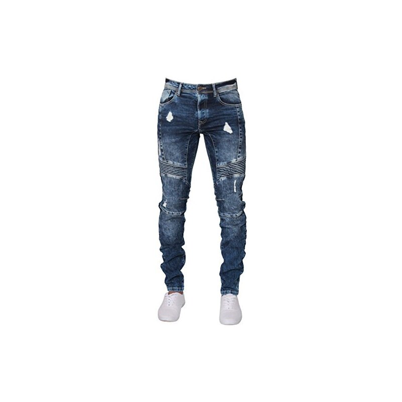 Ze ENZO Enzo - Jeans da uomo, super skinny fit, elasticizzati ...