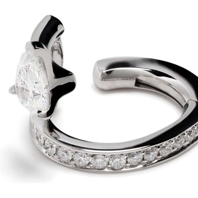 Repossi Ear cuff in oro bianco 18kt e diamanti Serti Sur Vide - Argento ...