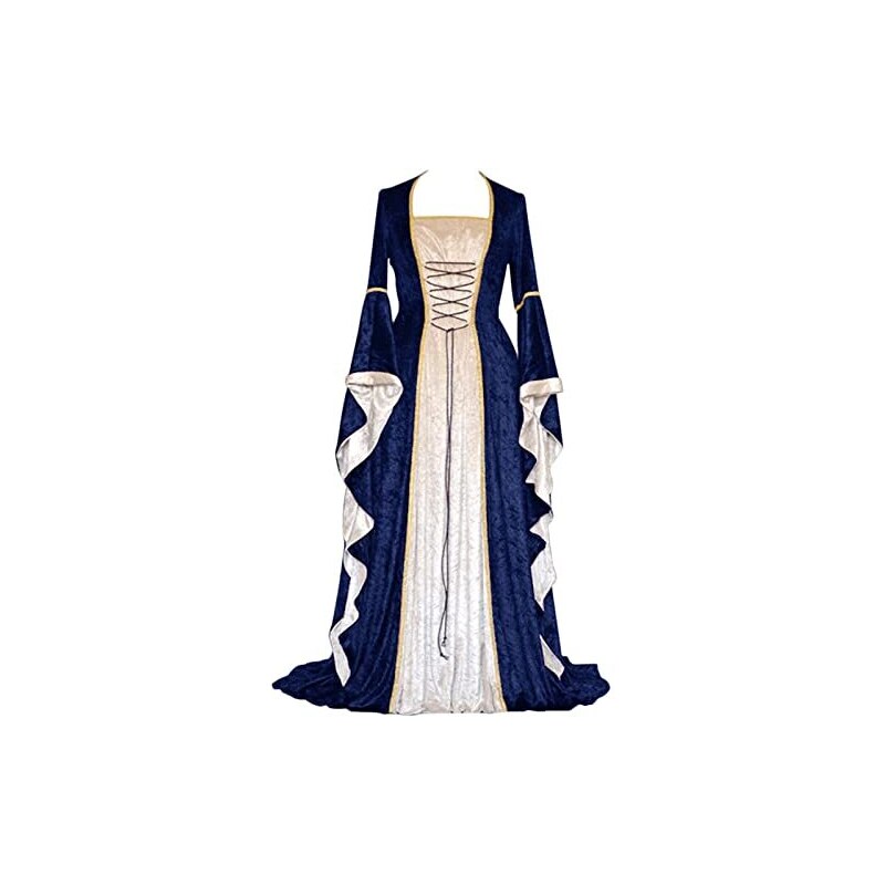 Beokeuioe Maxi abito da donna gotico, retrò, abito medievale, lunghezza ...