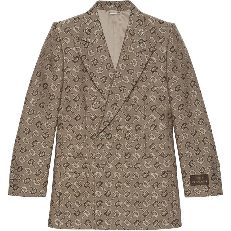 Gucci Blazer doppiopetto Maxi Horsebit - Toni neutri - Stileo.it