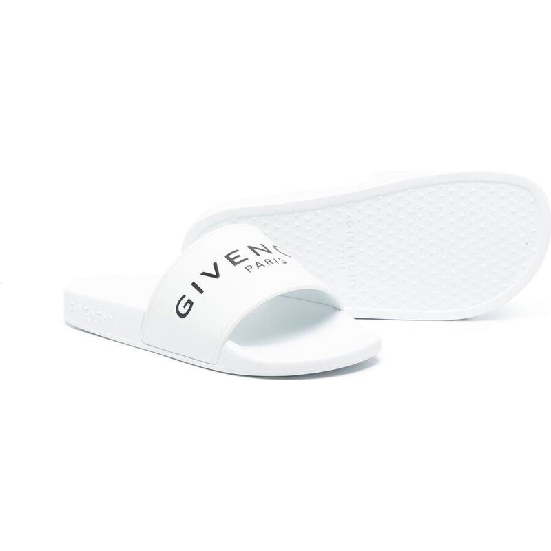 Givenchy Kids Sandali slides con stampa - Bianco - Stileo.it