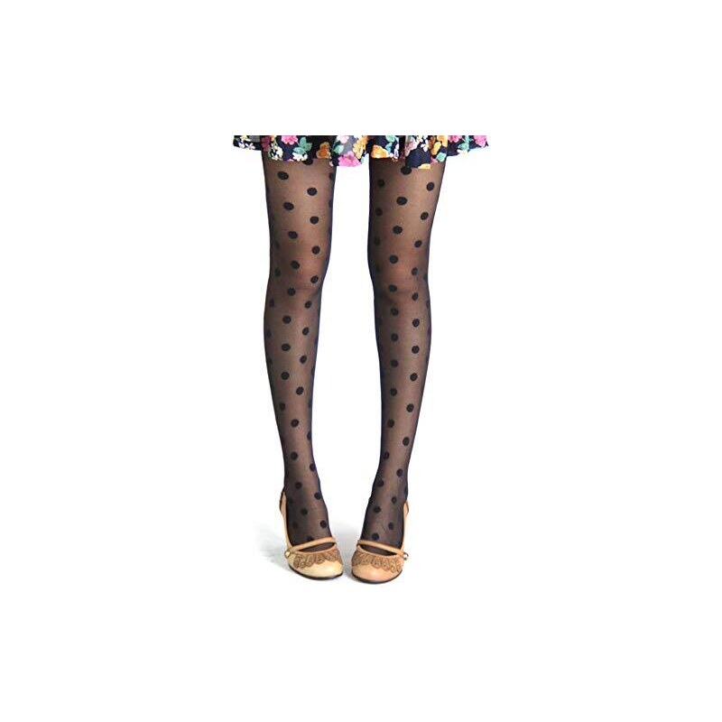 Leikance - Collant stretti, da donna, in stile vintage, a pois, in ...